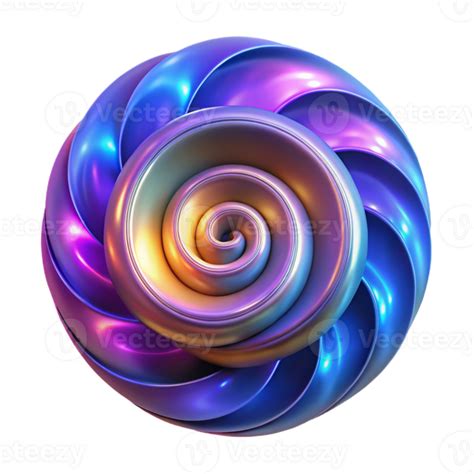 Elegant Rustic Abstract 3d Spiral Orb Iridescent Swirl Exclusive 56474757 Png