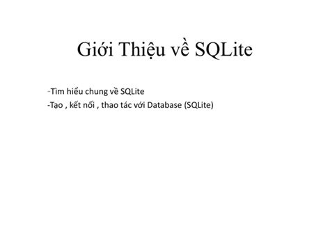 Gi I Thi U V SQLite