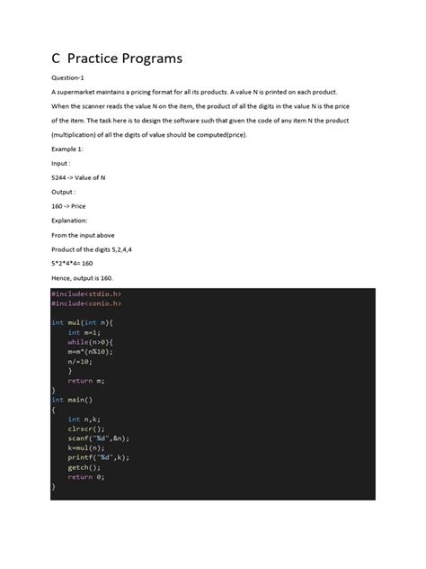 C Practice Programs Pdf