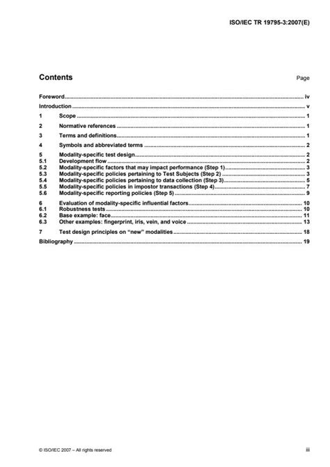 ISO IEC TR Information Technology Biometric Performance Testing And Reporting