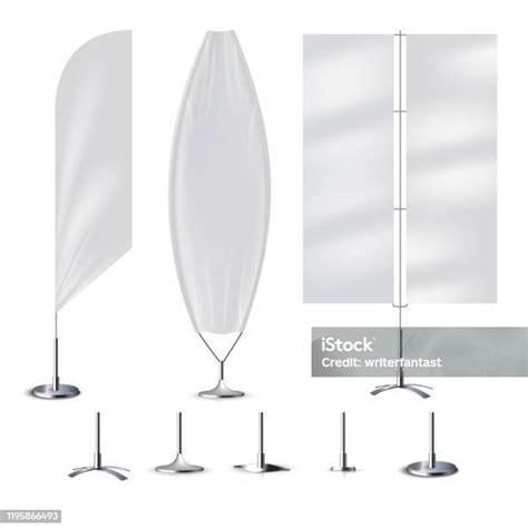 흰색 배경에 사실적인 배너 플래그 3d 모형 0명에 대한 스톡 벡터 아트 및 기타 이미지 0명 간판 기 Istock