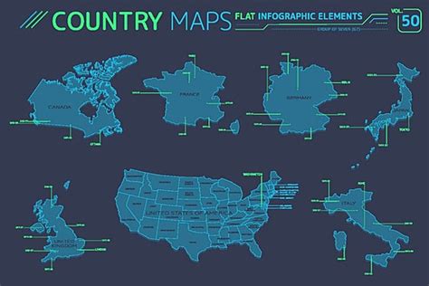 G7 Countries Vector Maps Earth Map Economy Vector Earth Map Economy