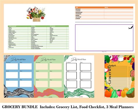 Digital Download Printable Grocery Bundle Etsy