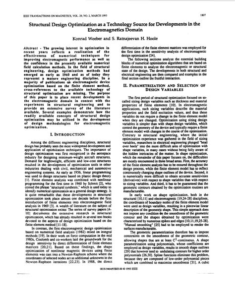 Pdf Structural Design Optimization As A Technology Source For Developments In The