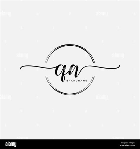 QA Initial Handwriting Logo With Circle Stock Vector Image Art Alamy