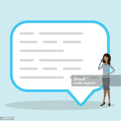 연설 거품 코멘트와 응답 사람들 스마트 휴대 전화를 사용 하 여 여성에 대 한 Brand Name Online Messaging