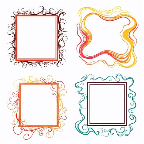 Premium Vector Colorful Squiggle Square Frame Vector Illustration