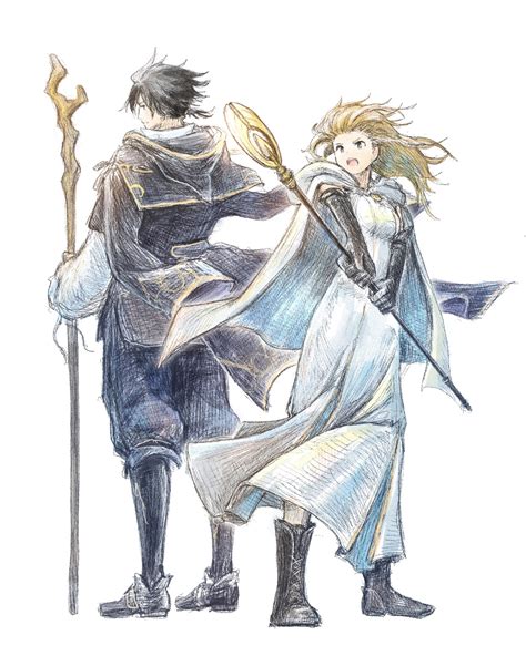Ophilia Clement And Cyrus Albright Octopath Traveler And 1 More Drawn