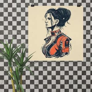 Panam Palmer Cyberpunk Poster Tattoo Flash Print Ai Nomad Wall Art