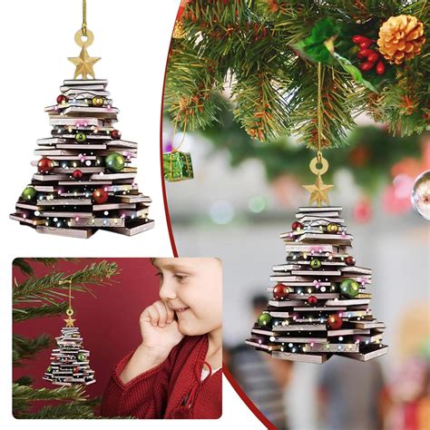 Stack Of Books Christmas Ornament Hanging Books Pendants Funny Festival
