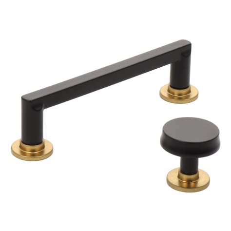 Origin 21 Hilo 1 110 In Matte Blackbrushed Gold Round Cabinet Knob Gold Cabinet