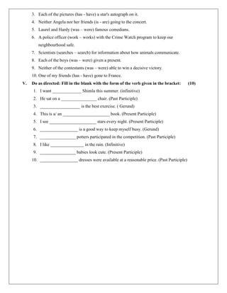 Grammar Mock Test 6 PDF
