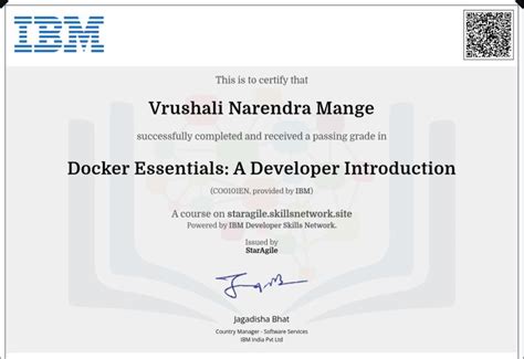 Vrushali Mange On Linkedin Ibm Co0101en Certificate Staragile