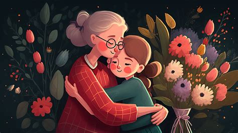 어머니의 날 어머니와 딸 따뜻한 배경 어머니의 날 따뜻한 어머니 딸 배경 일러스트 및 사진 무료 다운로드 Pngtree