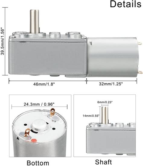 Sourcing Map DC V RPM Worm Gear Motor Mm Shaft Turbine Reducer BigaMart