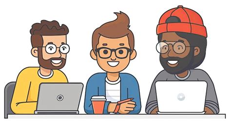 Premium Photo Cartoon Of Three Diverse Software Developers And