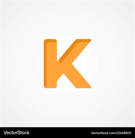 Letter K Bold Geometric Font Element Modern Vector Image