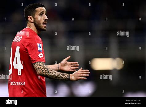 Milan Italy 16 April 2023 Patrick Ciurria Of Ac Monza Gestures