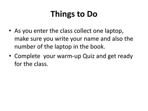 Ppt Things To Do Powerpoint Presentation Free Download Id 1606420
