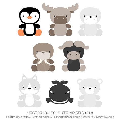 Miss Tiina Vector Illustrations Oh So Cute Arctic Cu