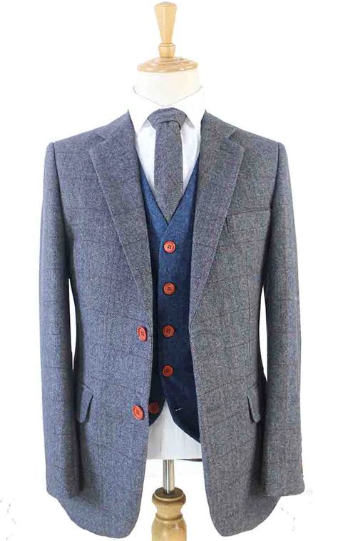 Grey Herringbone Plaid Mix And Match Tweed Suit Mr Tweed