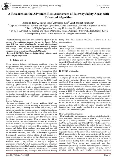 Pdf A Research On The Advanced Risk Assessment Of Runway Safety Areas