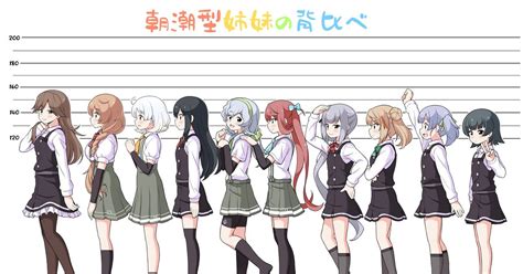 艦これ 朝潮型の身長が伸びました 転進甘栗のイラスト Pixiv