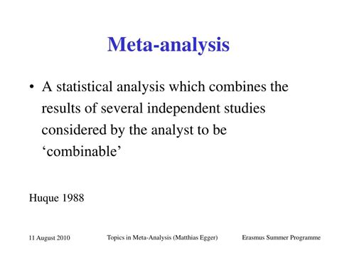 Ppt Handout H6 The Scope Of Meta Analysis Meta Analysis Of