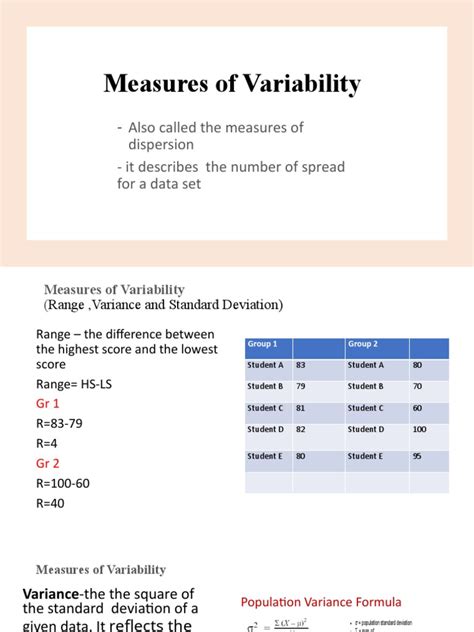 measures of variability ungrouped data pdf standard deviation variance