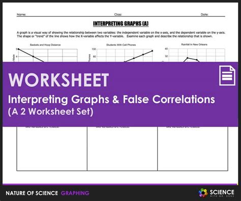 Interpreting Graphs And False Correlations 2 Worksheet Set For Reading