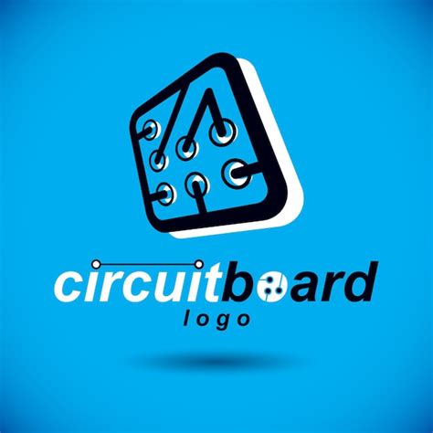 벡터 마이크로칩 디자인 Cpu입니다 정보 통신 기술 요소 사각형 모양의 회로 기판 마이크로프로세서 체계 추상적인 로고입니다 프리미엄 벡터