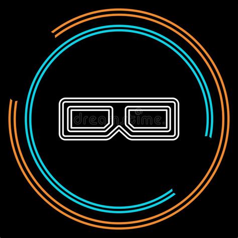 3d Glasses Icon Vector Movie Cinema Illustration Stock Vector
