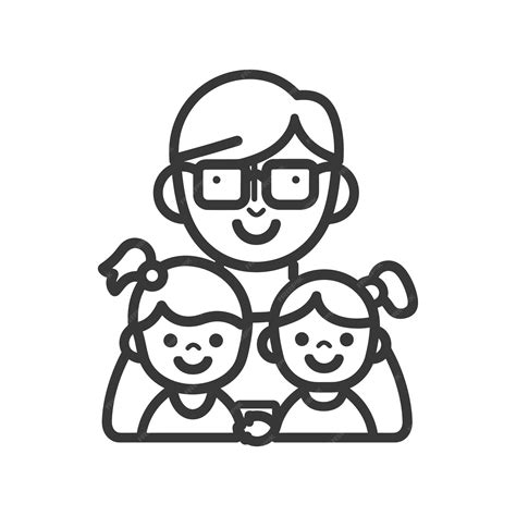 A Smiling Man With Glasses Surrounded By Two Smiling Girls With