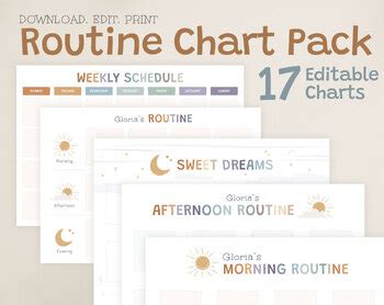 Daily Routine Chart Pack Morning Afternoon And Evening Routine Charts