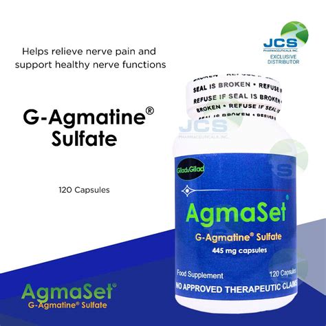 Agmaset G Agmatine Sulfate 120 Caps For Nerve Health Shopee Philippines