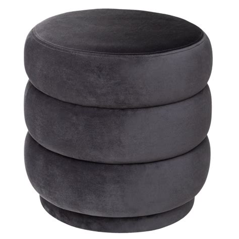 Pouf en velours gris Sinan Atmosphera Le Dépôt Bailleul