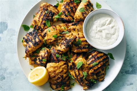 Shawarma Spiced Grilled Chicken With Tahini Yogurt Sauce Recipe