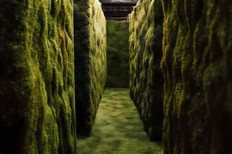 premium photo futuristic concept office overgrown with vegetation