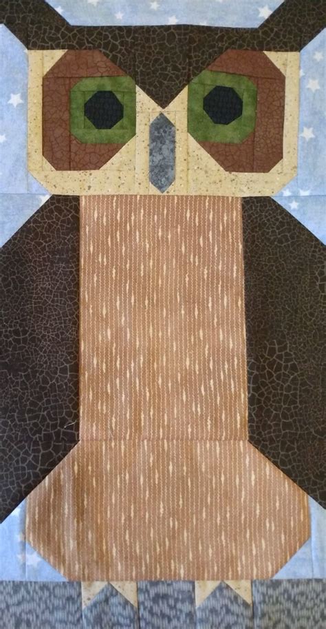 Owl Quilt Block Pdf Pattern Etsy Owl Quilt Pattern Owl Quilt