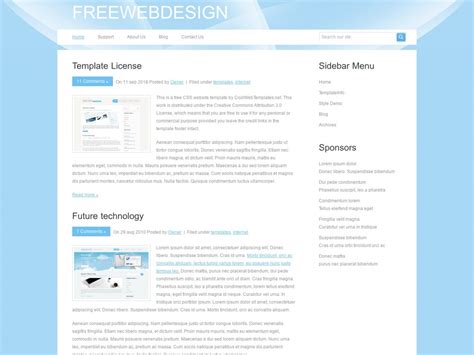 Plantillas Html Css Gratis Para Descargar Freewebdesign Plantillas