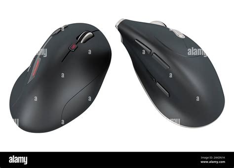 Wireless Computer Mouse And Ergonomic Wireless Vertical Computer Mouse 3d Rendering Isolated On