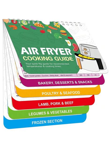 1pc Air Fryer Cheat Sheet Magnets Cooking Guide Booklet Air Fryer
