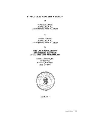 Fillable Online STRUCTURAL ANALYSIS DESIGN Fax Email Print PdfFiller