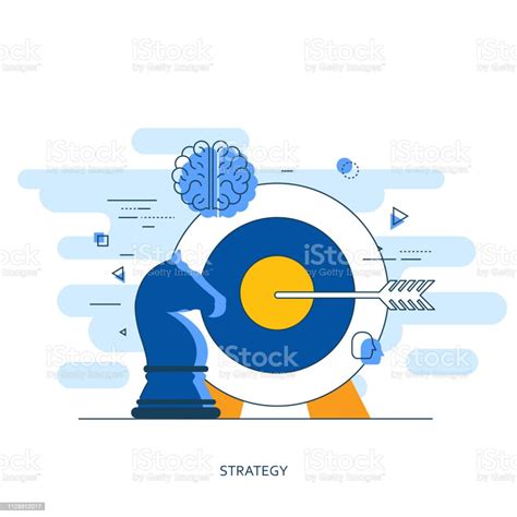 業務戰略概念平面向量說明目標設置向量概念目標和管理的扁平化說明向量圖形及更多抱負圖片 抱負 擺位 策略 Istock