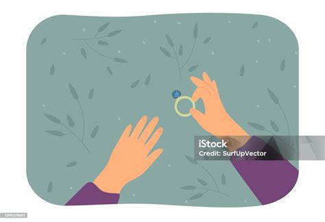 여성 손가락에 반지를 끼우는 남자 손 플랫 벡터 일러스트 레이 션 결혼 의식에 대한 스톡 벡터 아트 및 기타 이미지 결혼 의식 결혼식 기념일 Istock