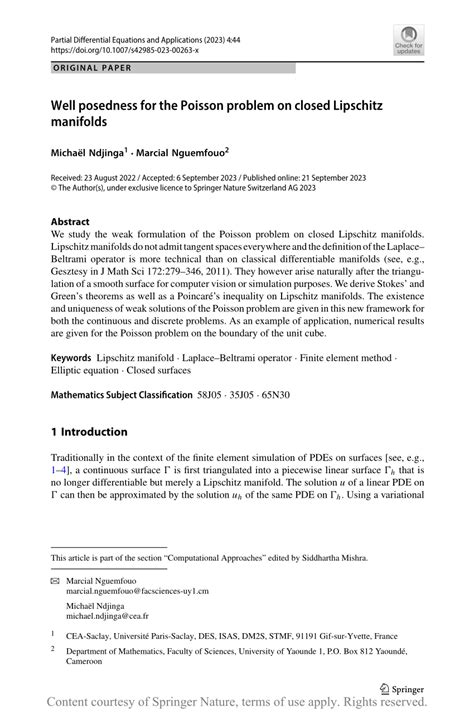 Well Posedness For The Poisson Problem On Closed Lipschitz Manifolds