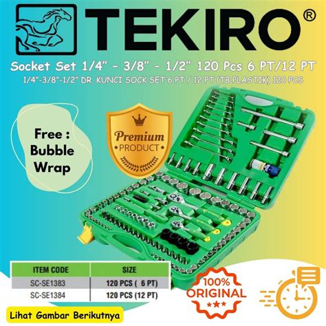 Jual Tekiro Socket Set Kunci Sock 1 4 3 8 1 2 120pcs Box Plastik