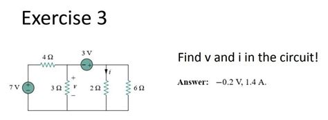 Solved Exercise Find V And I In The Circuit Answer Chegg