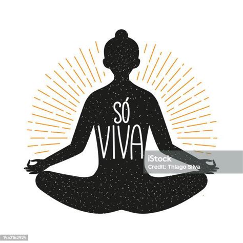 브라질 포르투갈어로 된 문구를 가진 앉아 있는 여자 번역 그냥 라이브 감사에 대한 스톡 벡터 아트 및 기타 이미지 감사 건강한 생활방식 검은색 Istock