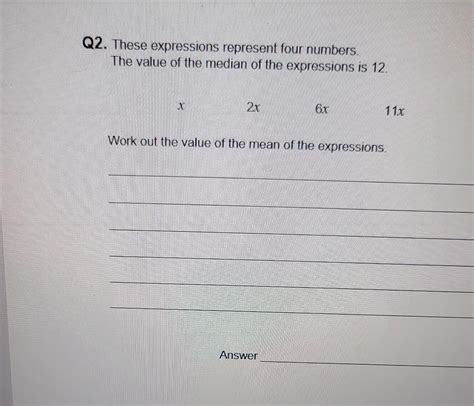 Solved Q2 These Expressions Represent Four Numbers The